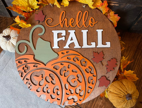 Hello Fall Round Sign – Nailed It Wood Projects